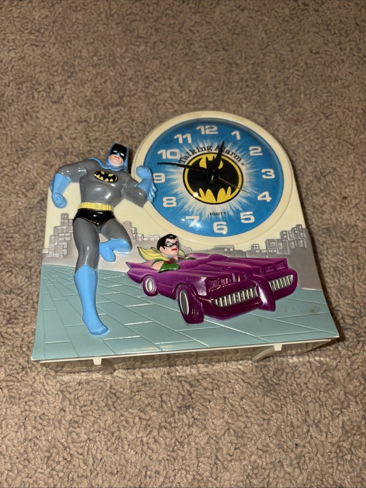 1974 Batman and Robin Talking Alarm Clock Janex DC Comics Batmobile ...