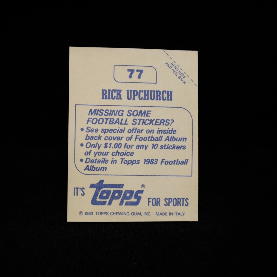 1983 Rick Upchurch Denver Broncos Topps Foil Sticker #77 | eBay