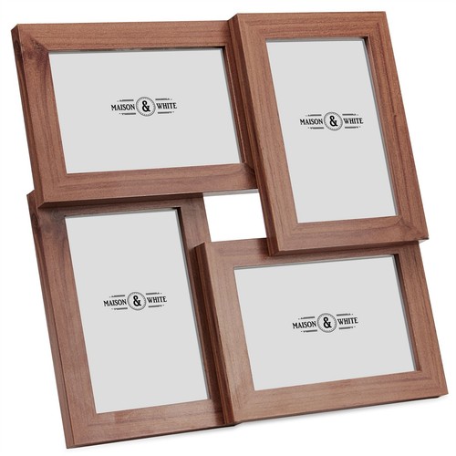Photo Frame 6x4 Aperture Multi Picture Wood Free Standing or Wall ...