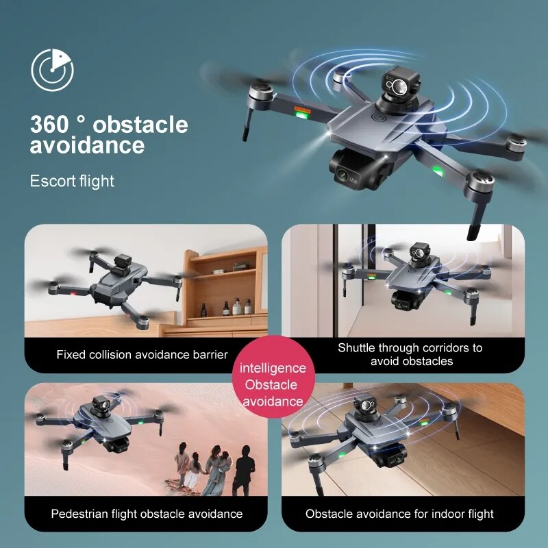 Remote Control Quadcopter Drone with 2 Axis Gimbal 8K Camera Obstacle ...
