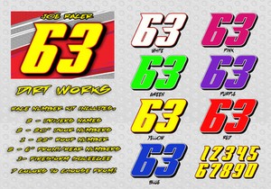 Race Car Numbers The Dirt Works Decal Kit Package Late Model, Modified ...