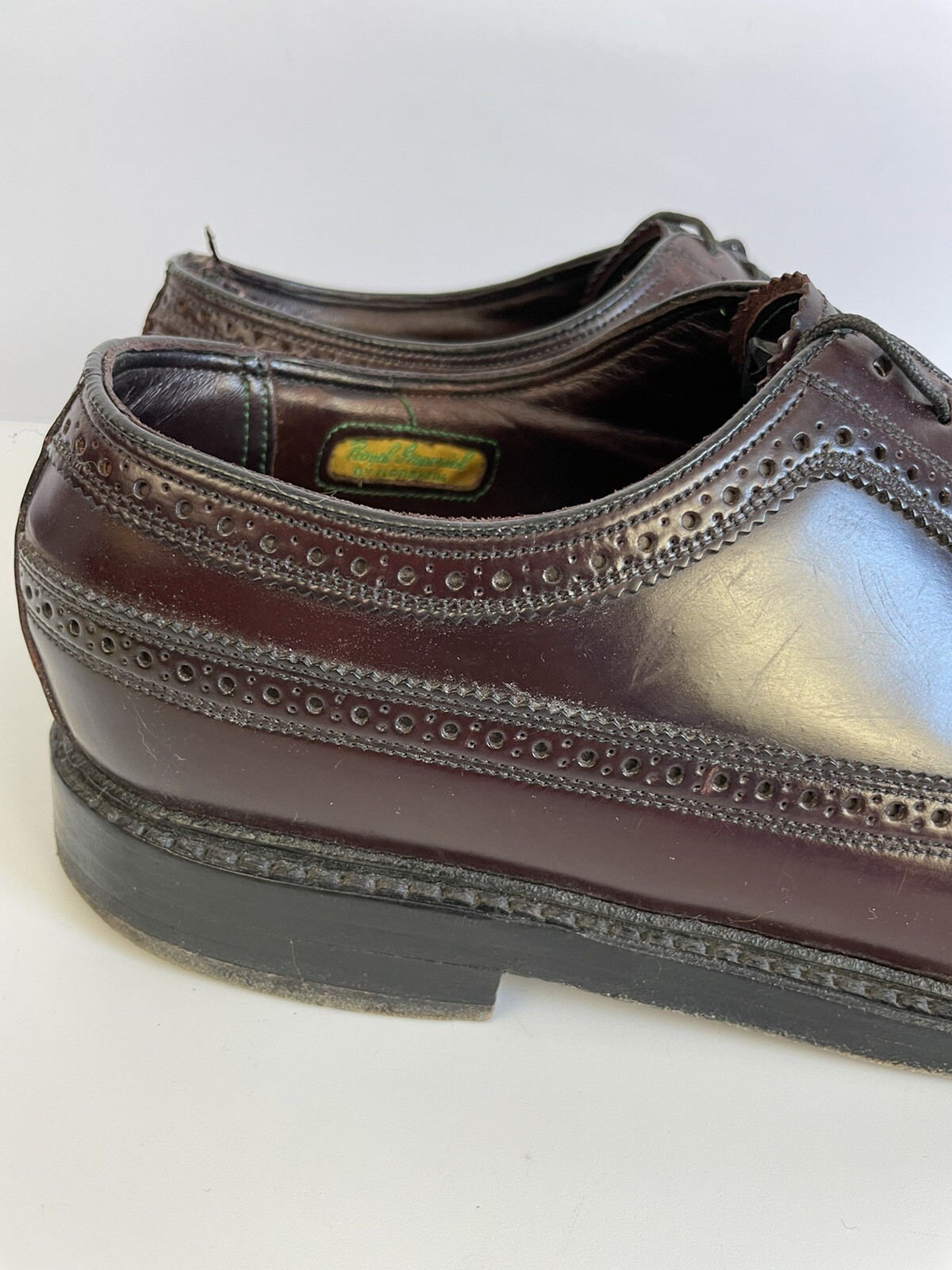 Florsheim Shell Cordovan Burgundy Wing Tip Mens Shoes… - Gem
