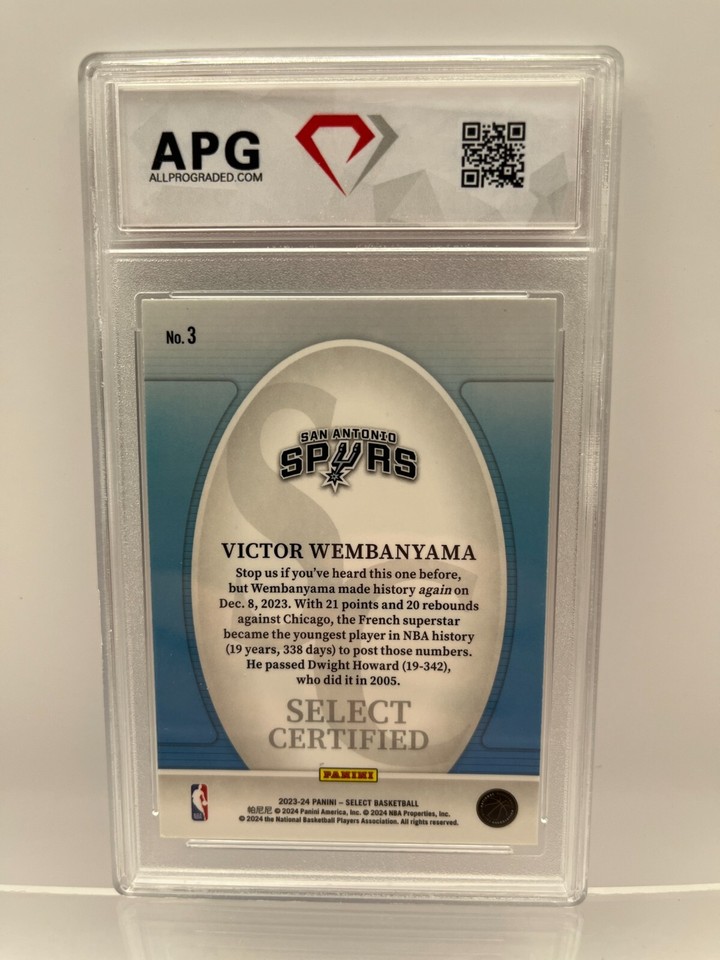 Victor Wembanyama 2023 Select -Select Certified Rookie #3 APG Graded ...