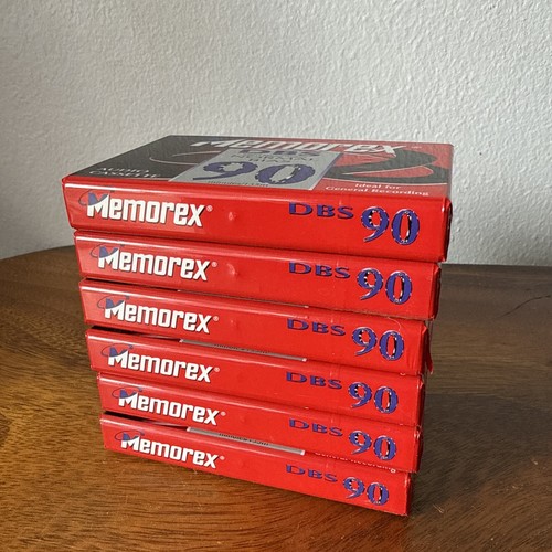 Lot of 6 Memorex Cassette Tapes DBS Normal Bias 90 minute Type 1 1997 ...
