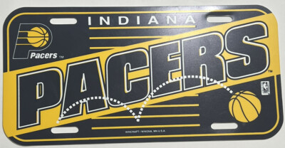 Vintage 90's Indiana Pacers NBA Basketball Logo Plastic License Plate ...