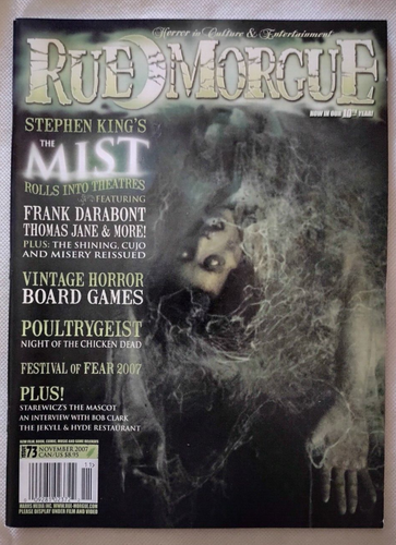RUE MORGUE #73 NOVEMBER 2007 The Mist cover Stephen King Horror board ...