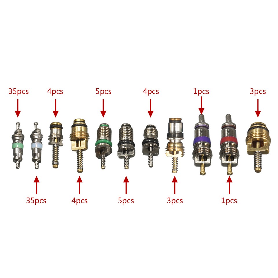 102PCS Car R134a R12 Air Conditioning AC A/C Valve Stem Cores + Remover ...
