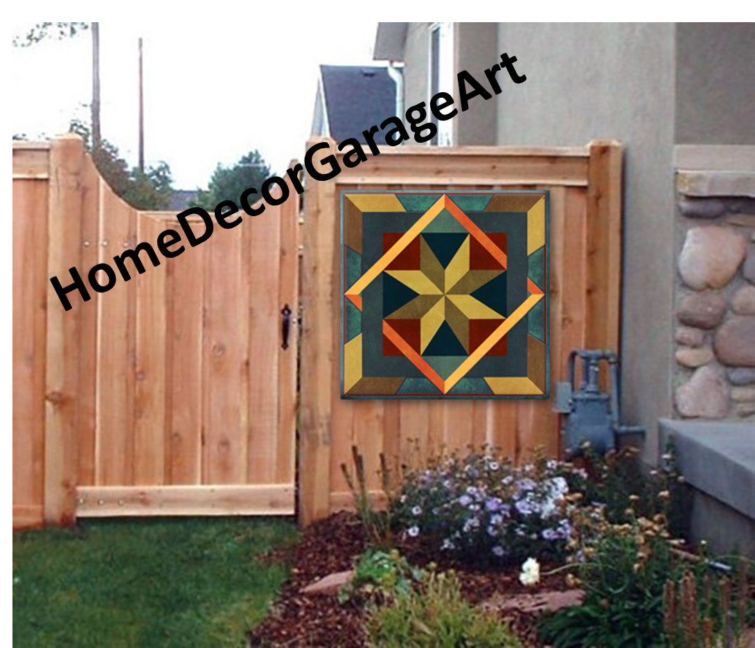 Barn Quilt Art Metal Sign, Box In Box Earth Tone 2, Pennsylvania Dutch ...