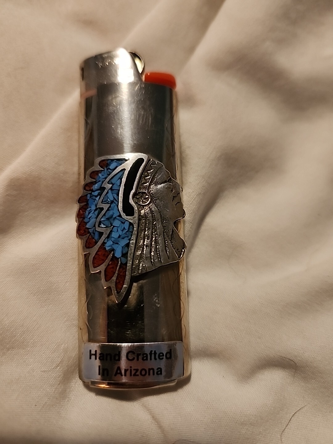 Vtg Lighter Case Navajo Native Chief Western Cover Holder Turquoise ...