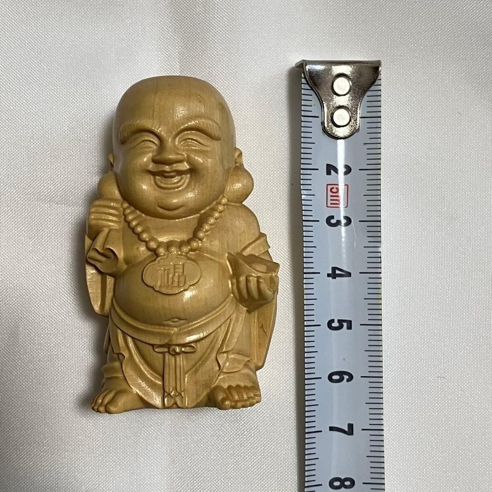 Wood carving Buddha statue Hotei-sama Small Buddha statue | eBay