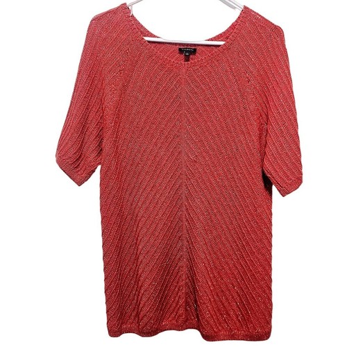 Talbots Red Sweater Women's Large Short Sleeve Classiccore Normcore ...