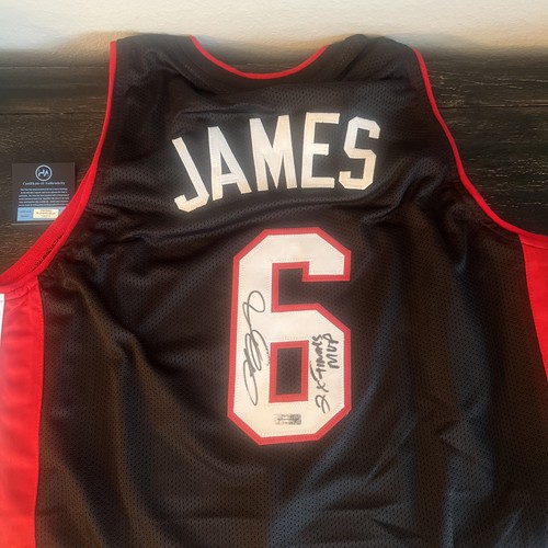 Lebron James Autographed Heat Jersey w/ “2x Finals MVP” Inscription ...