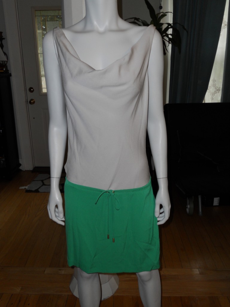 DVF Diane Von Furstenberg TADD Two Tone Colorblock Mineral/Jade Dress 4 ...