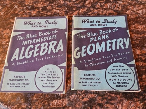 2, Vintage - Blue Books, Plane Geometry 1945 & Intermediate Algebra ...