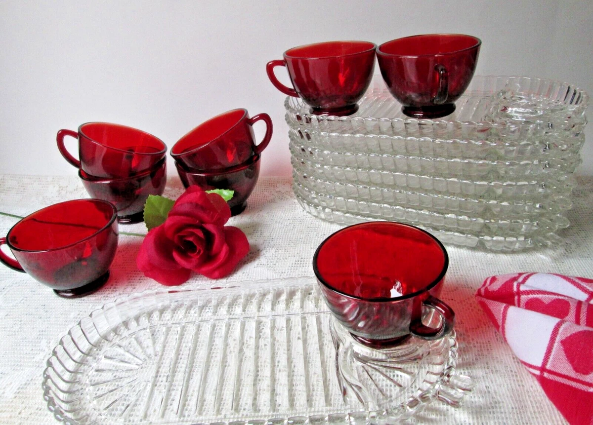 Clear Red Glass Dinnerware