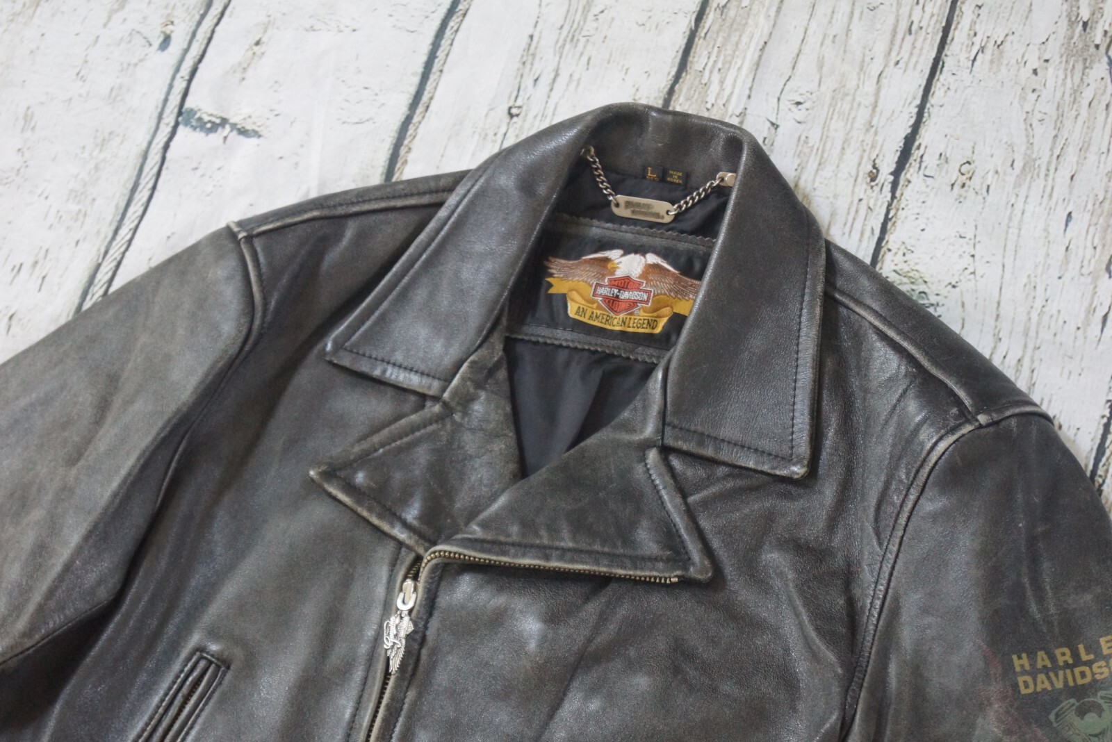 Harley Davidson Mens Vintage Atrtistry in Iron Distressed Black Leather ...