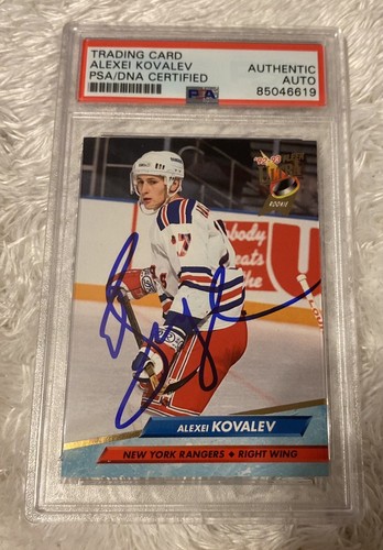 ALEXEI KOVALEV SIGNED 1992 FLEER PSA AUTO ROOKIE CARD RC NEW YORK ...