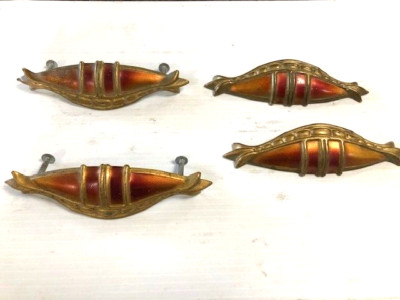 4 Vintage Dresser Drawer Pulls Retro Drawer Pulls | eBay