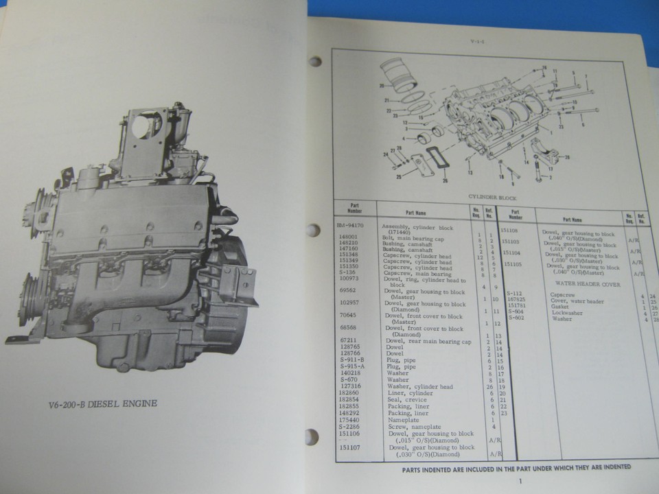 CUMMINS PARTS CATALOG OEM ORIGINAL 1965 V6 200 B 967057 | eBay