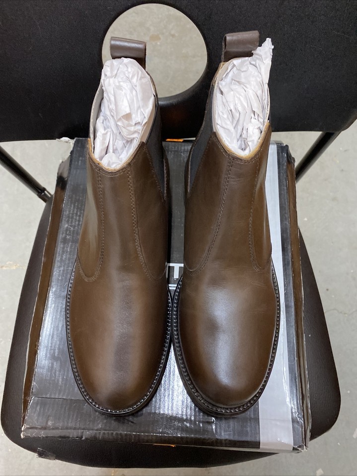 Roamers Mens Leather Chelsea Dealer Pull Up Slip On Boots Size 7 Brown ...