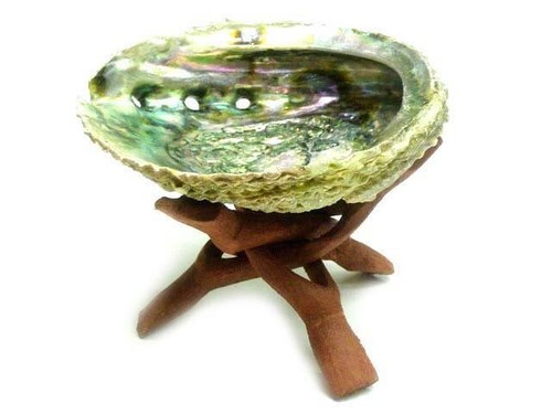8 inch Wood Cobra Tripod Stand for display of Abalone Shell, Crystal ...