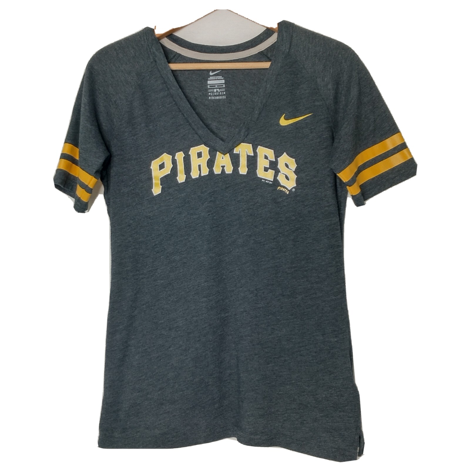 Pittsburgh Pirates Nike MLB Genuine Merch Womens M T Shirt Gray V Neck ...