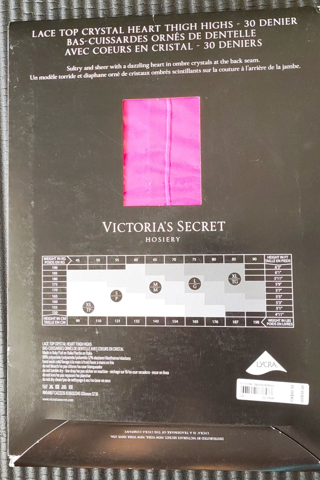 Hot 🔥 Victorias Secret Sexy Hosiery Lace Top Thigh Highs W Reinforced
