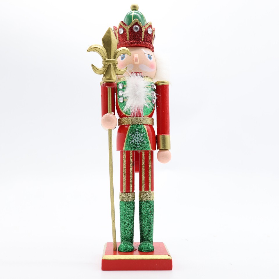 30cm 12" Christmas Wooden Nutcracker Soldier Puppet Guard Statue Xmas ...
