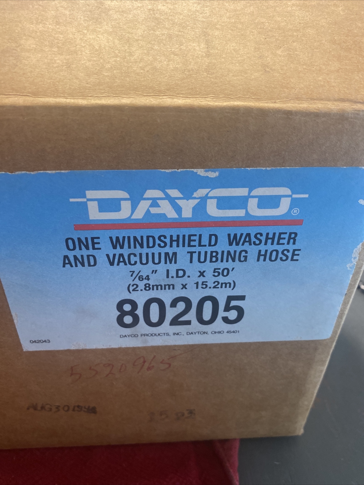 DAYCO 80205 7/64” ID Windshield Washer/Vac. Tubing 50ft *SEALED* | eBay