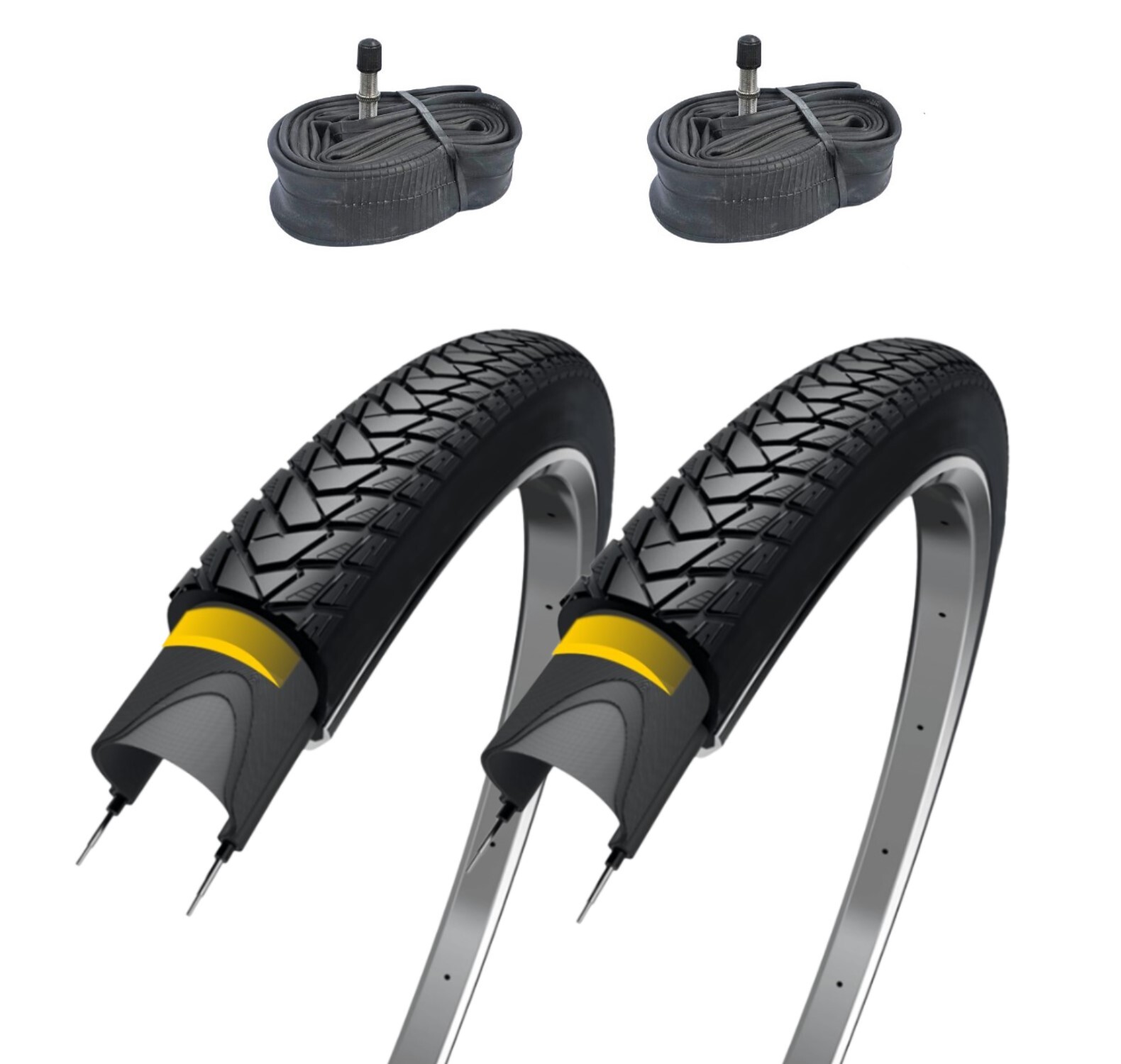 Fahrradreifen 28x1,50 Zoll 40-622 700x38c mit Pannenschutz SET+Schlauch ...