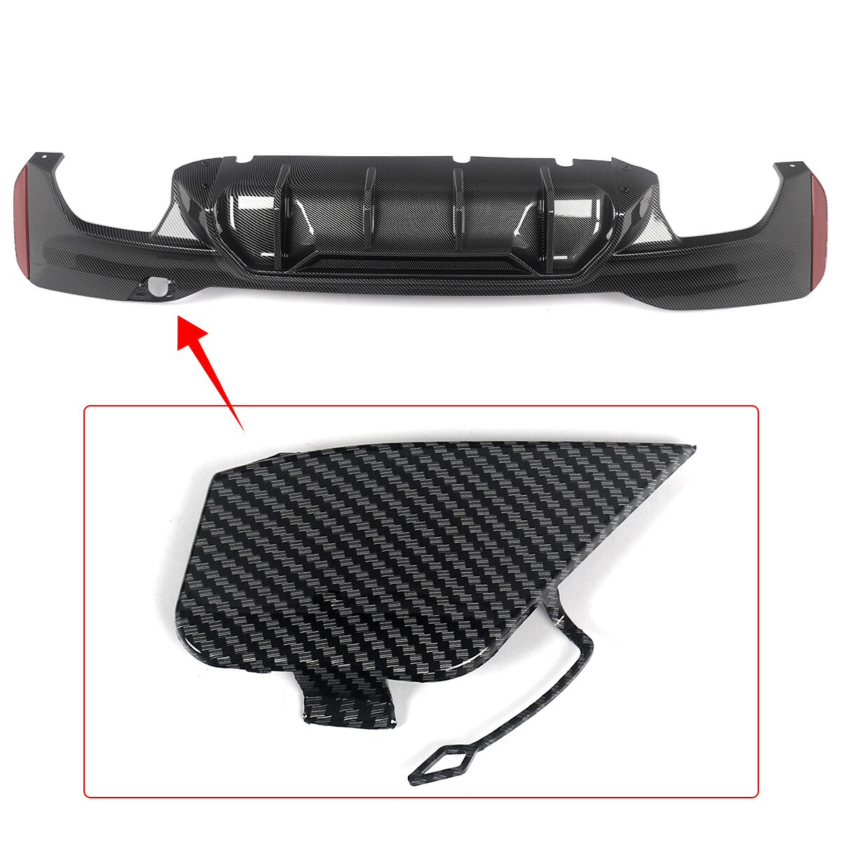2017-2022 BMW G30 530i 540i M550i M Sport Rear Diffuser Lip Carbon Look ...