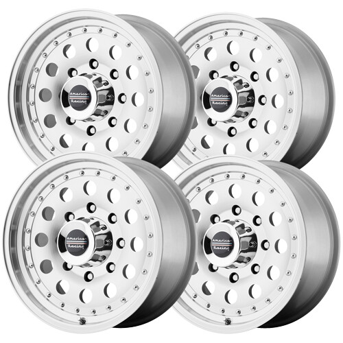 (4) American Racing AR62 Outlaw II 16x8 8x6.5" +0 Machined Wheels Rims ...