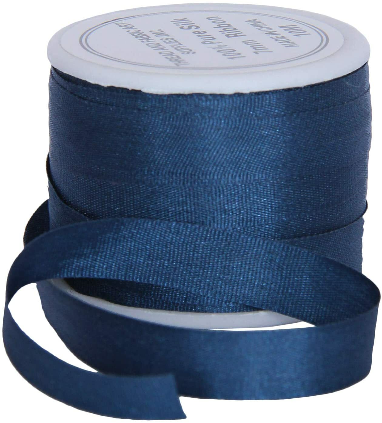 Threadart 100% Pure Silk Ribbon -7mm Navy - No. 590 - 10 Meters | eBay