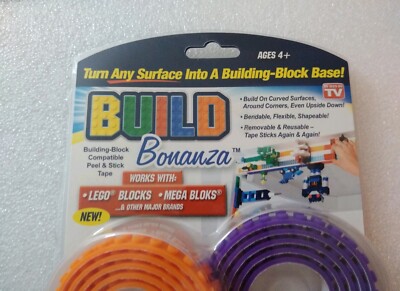 Build Bonanza Building Block Tape Peel Stick Orange Purple Blue Green ...