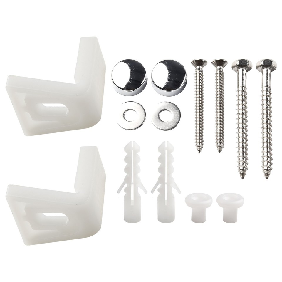 Customizable Angled Toilet Pan Fixing Kit Stainless Steel Silver&White ...