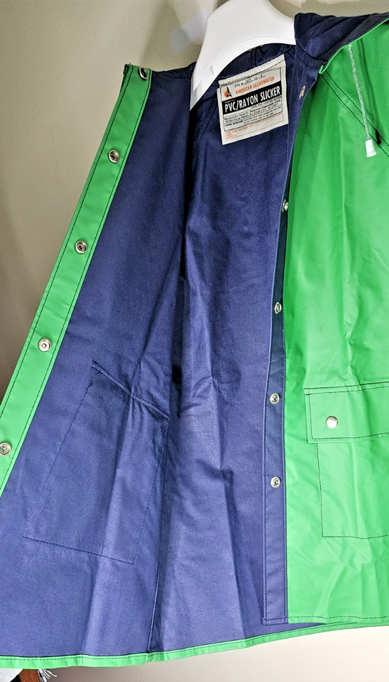Vtg American Clearwater First Mate Slicker Rain Jacket SZ S Never Worn ...