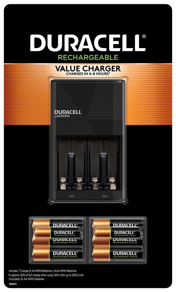 Duracell Charger for Rechargeable AA and AAA Batteries, 4 Slots - 2 ...