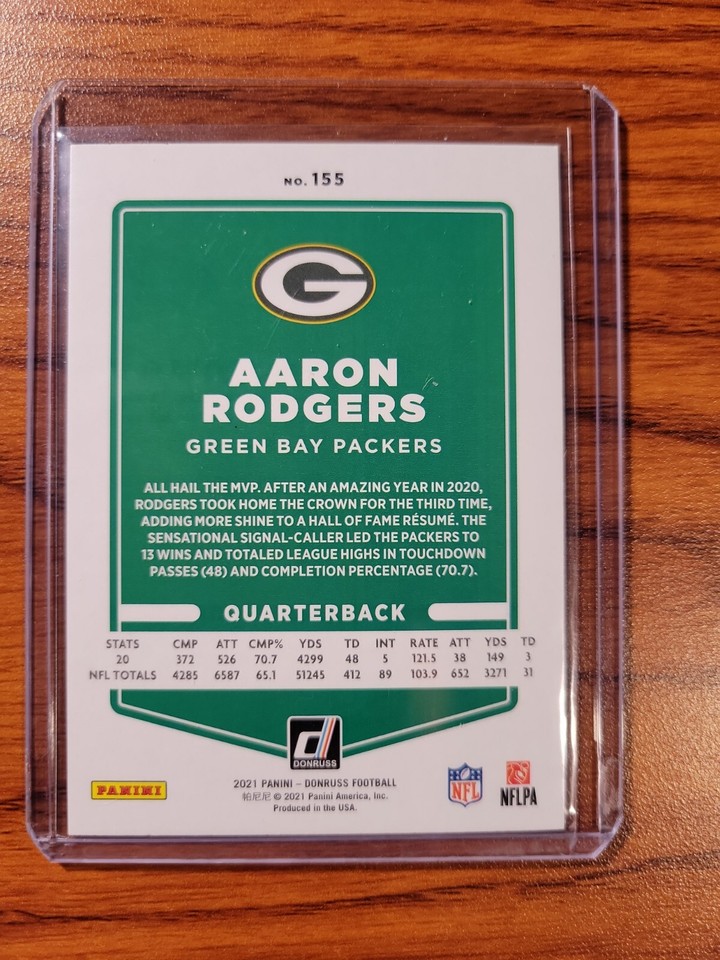 2021 Donruss AARON RODGERS “Mask” Variant! ️Green Bay Packers no 155 | eBay