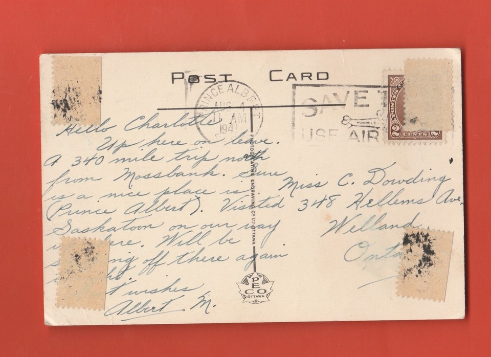 VINTAGE 1941 SANATORIUM PRINCE ALBERT SASKATCHEWAN POSTCARD OLD CARS | eBay