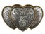 Engraved Triple Hearts Gold / Sterling Silver Plated Ladies' Western ...