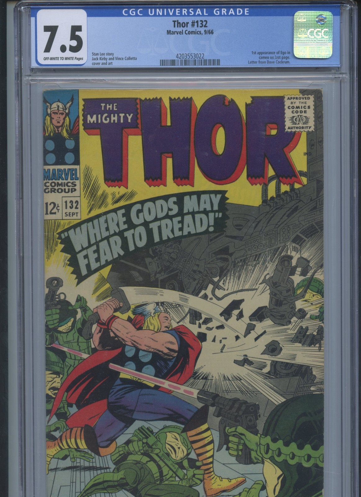 Thor #132 1966 CGC 7.5 (1st Appearance of Ego the Living Planet)~ | eBay