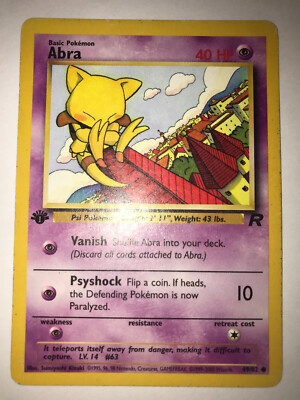 1st Edition Abra 49/82 Team Rocket Non Holo WoTC Pokémon 2000 | eBay