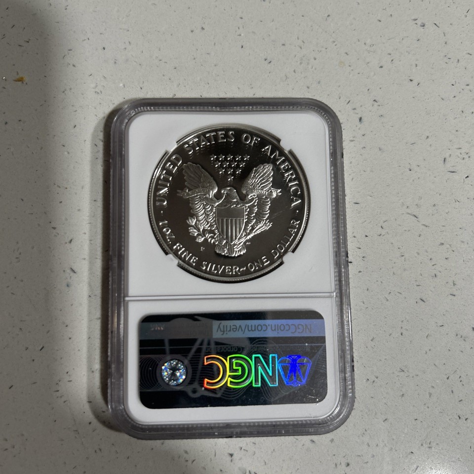 1993 NGC Rated PF69 Silver Eagle PROOF ULTRA CAMEO 1 OZ. .999 GEMBU ...
