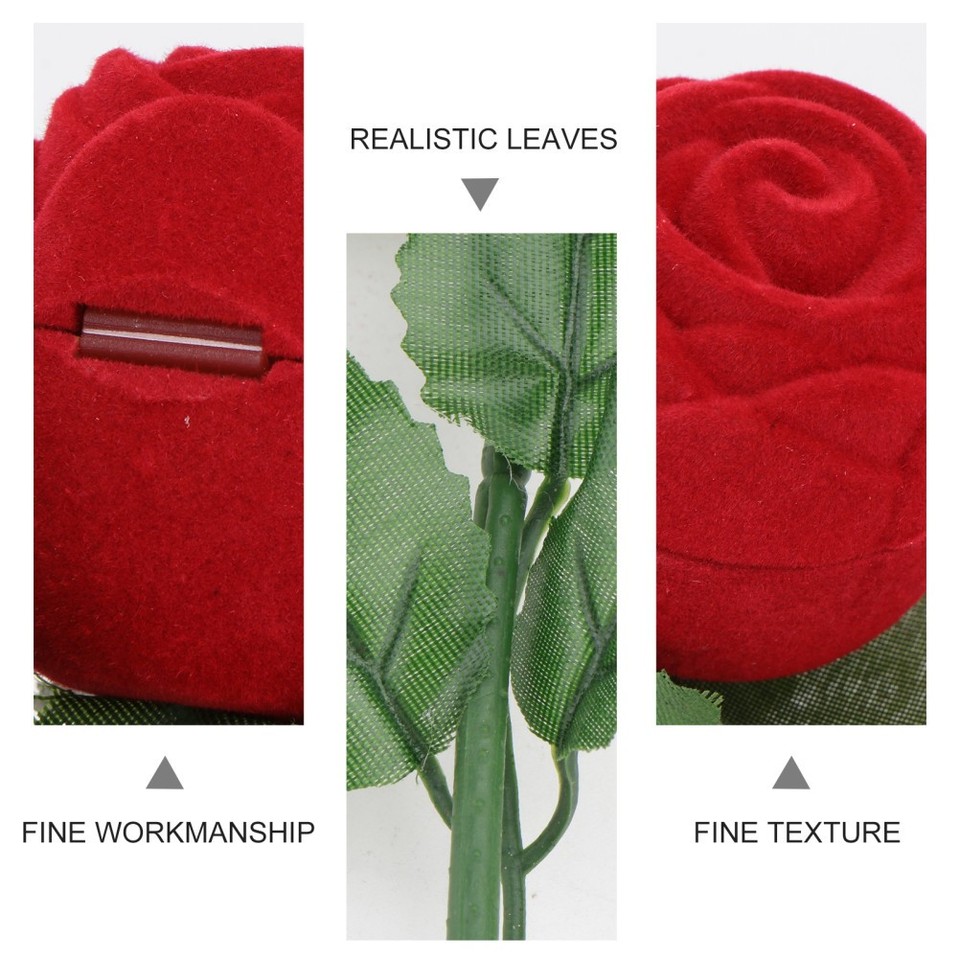 Creative Red Rose Box Lifelike Case for Valentine Wedding Gift | eBay ...