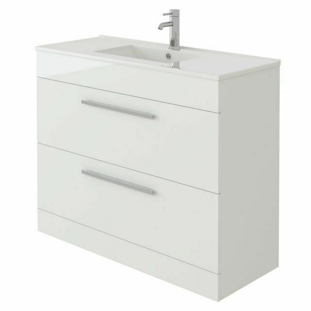 VeeBath Sphinx Bathroom Vanity Basin Cabinet Unit with 2 Drawer Storage ...