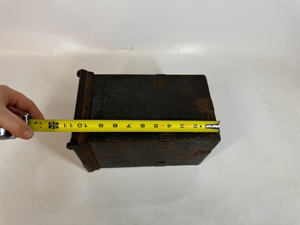 Vintage 10.5" Steel Iron Metal Hidden Personal Wall Floor Safe Lock Box ...