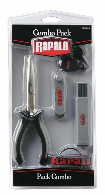 Rapala Combo Pack 6 1 2 Pliers Jig Buster Hook Sharpener Clipper for ...