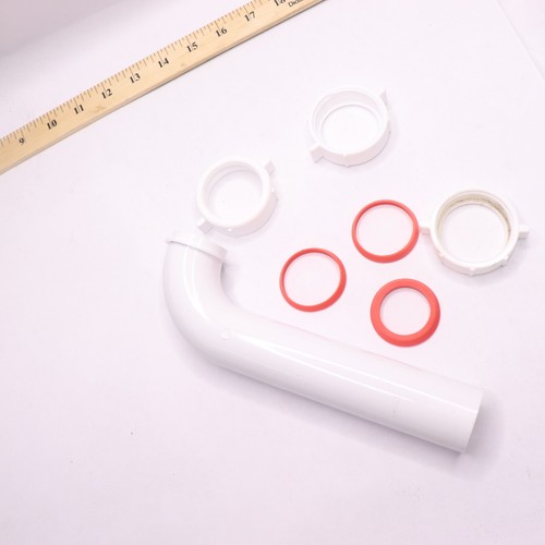 Oatey Adjustable P-Trap PVC White - 1 Tube, 1 J-Bend, 3 Washers & 3 ...