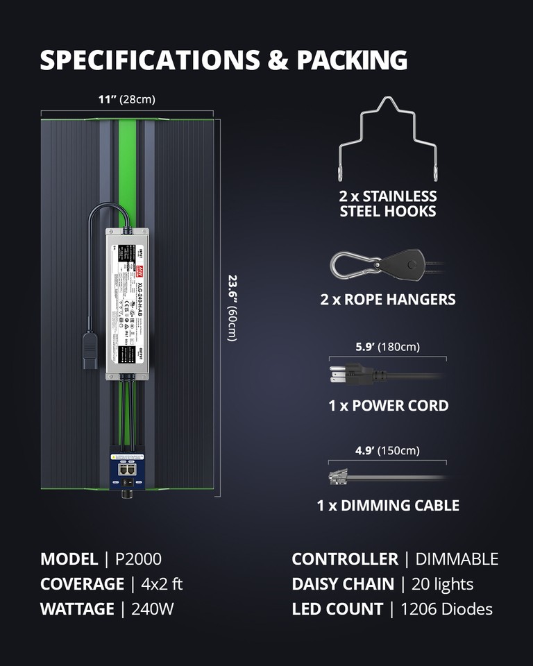 VIPARSPECTRA P2000 P4000 V1000 LED Grow Light Full Spectrum for Indoor ...