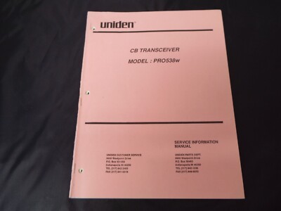 manual service for CB Transceiver Model PRO538w | eBay